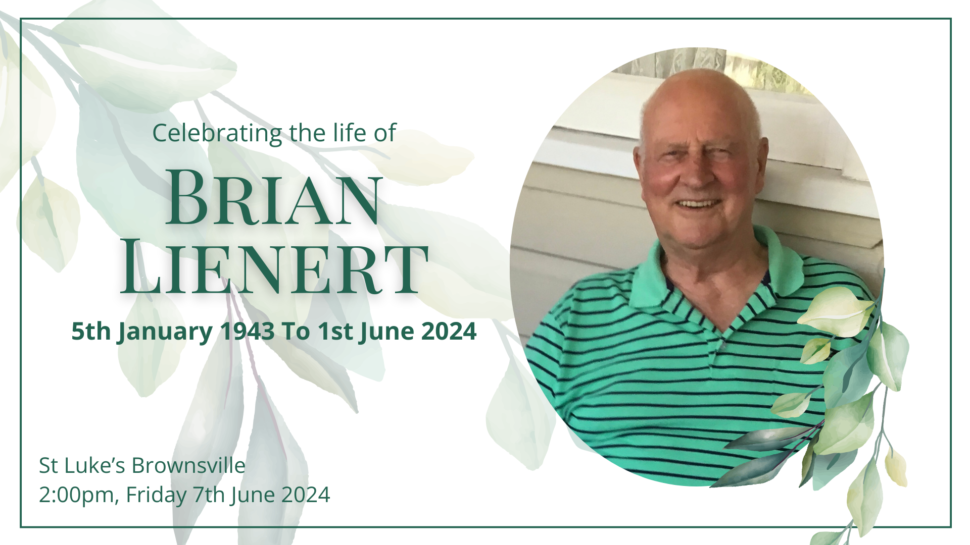 Funeral Service for Brian Arnold Lienert - PipeWolf Media